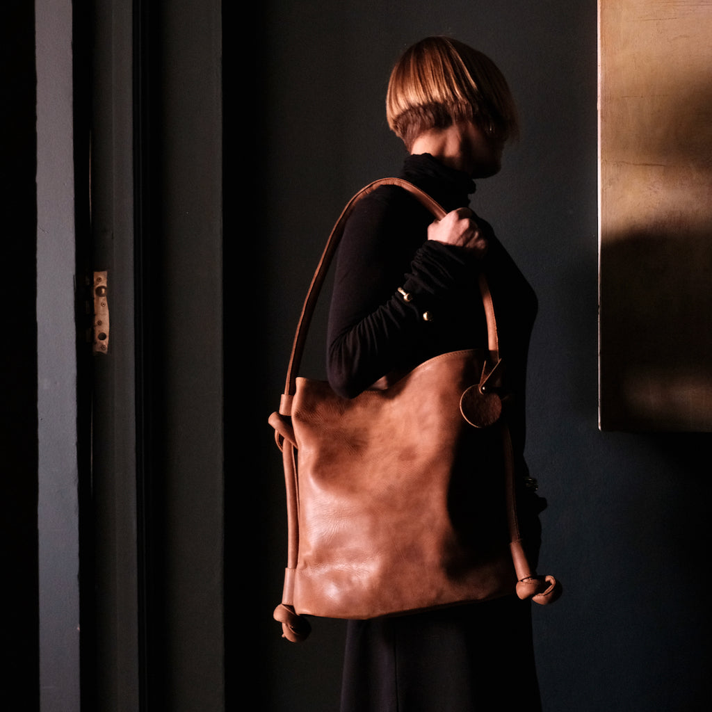 Hayat Backpack / Shoulder Bag - Cognac Leather – Hamimi