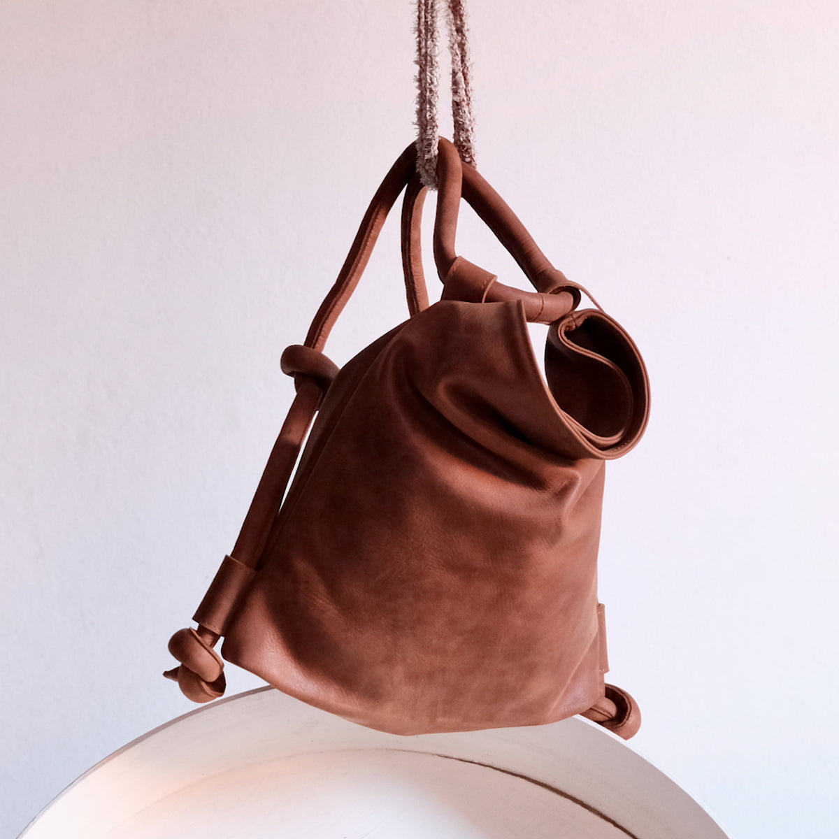 Hayat Backpack / Shoulder Bag - Cognac Leather – Hamimi