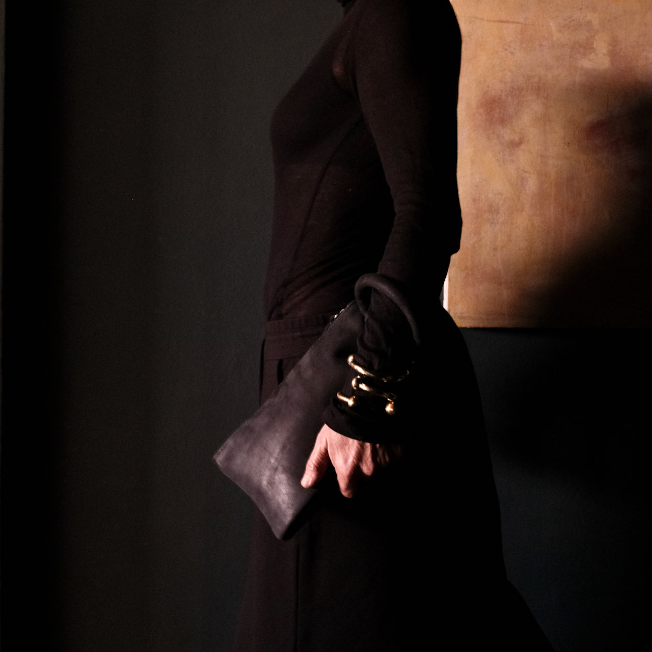 Hayat Clutch - Black Leather – Hamimi